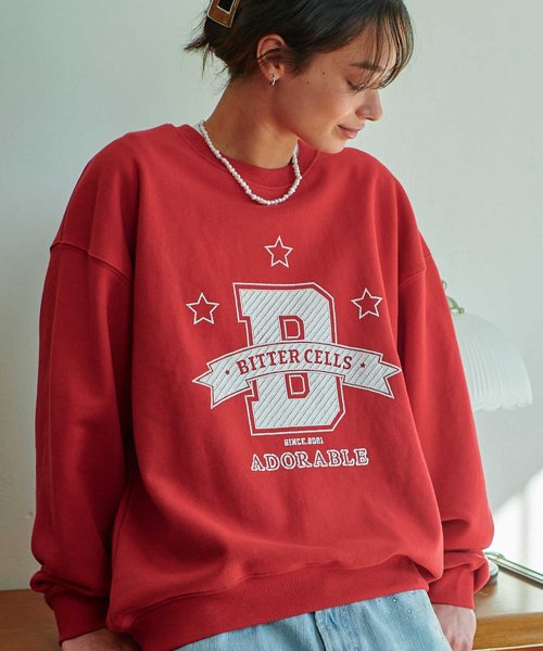 MUSINSA | BITTERCELLS 3-Star Sweatshirt - Red