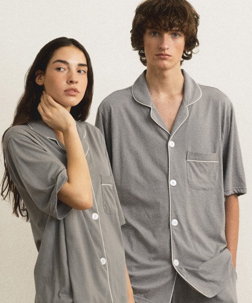 MUSINSA | JO'S LOUNGE [Modal] (couple) Essential Gray Short Pajama Set