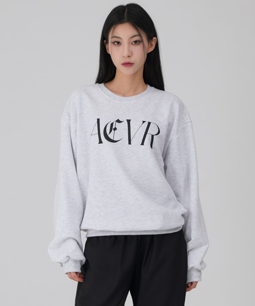 MUSINSA | ACOVER ACVR Logo Sweatshirt White Melange