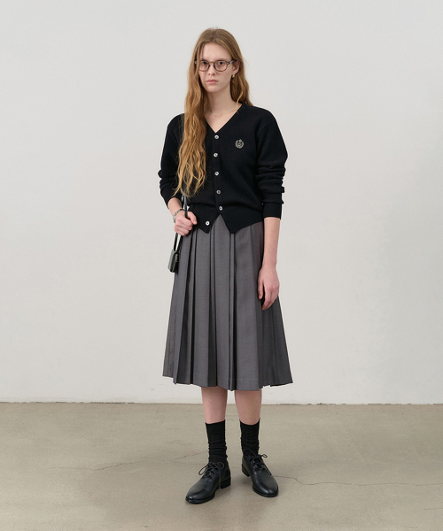 던스트(DUNST) DOUBLE PLEATS SKIRT CHARCOAL GREY_UDSK4A207G2 - 사이즈 & 후기 | 무신사