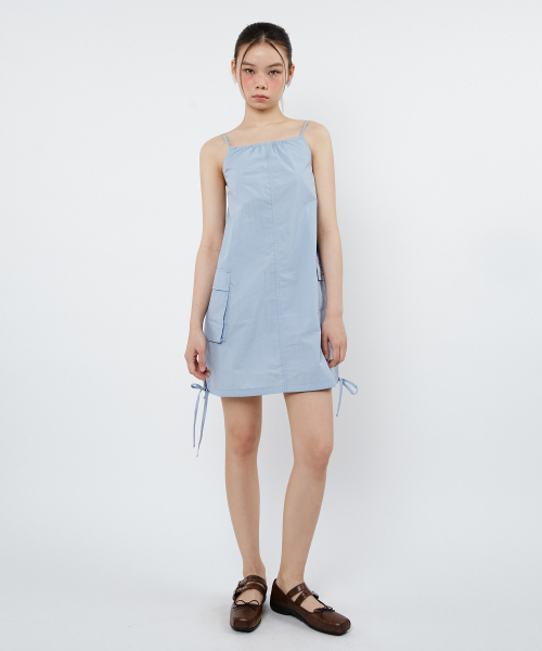 MUSINSA | PIPPET Ribbon Volume Sleeveless One-Piece (sky blue)