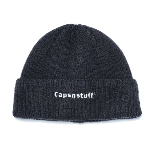 MUSINSA | CAPSNSTUFF Peach Macaron Beanie (Charcoal)