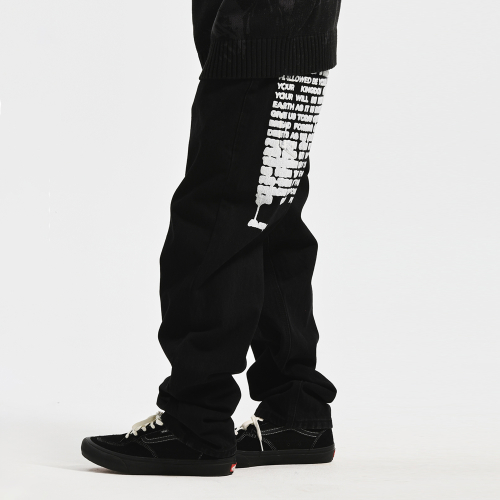 MUSINSA | EXTRAORDINARY INSANE LETTERING DENIM BLACK