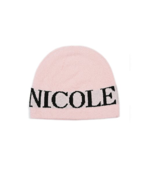 MUSINSA公式 | NICK&NICOLE CASHMERE LETTERING JAQUARD BEANIE_PINK