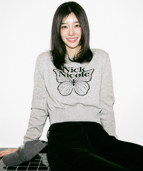 닉앤니콜(NICK&NICOLE) CASHMERE BUTTERFLY SIGNATURE CROP KNIT_8 COLOR - 사이즈 ...