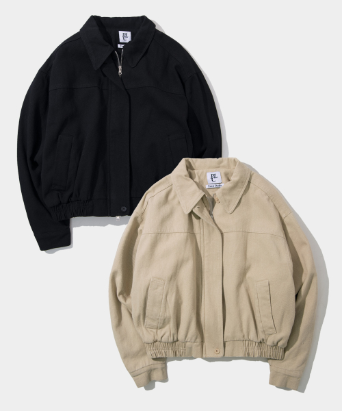 MUSINSA | PLACE STUDIO Vintage washed collar placket two-way zip-up ...