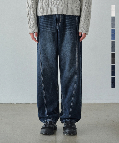 MUSINSA | COSTUME O'CLOCK Denim Curved Wide Pants 7COLOR COOSPT214