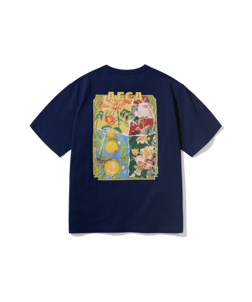 MUSINSA | AECA WHITE AECA TROPICAL THINGS HALF SLEEVE-NAVY
