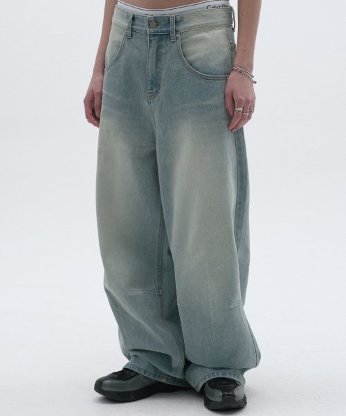 MUSINSA | SUADE COLOR WASHED DENIM [BLUE]