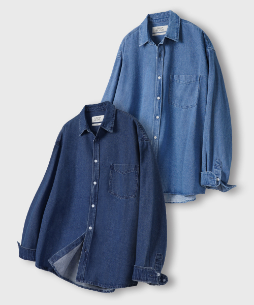 리메인세컨드(LEMAIN SECOND) 시티보이 오버핏 워싱 데님 셔츠_4COLOR - 사이즈 & 후기 | 무신사