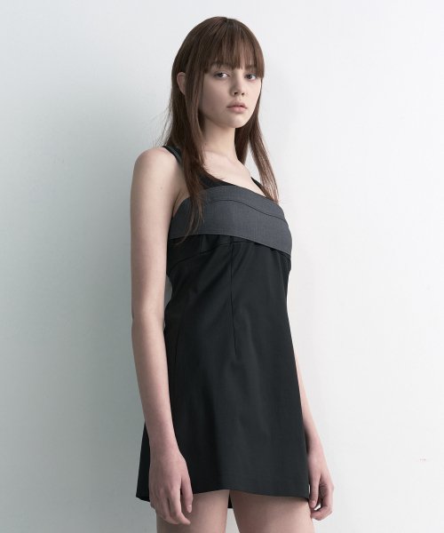 MUSINSA | STUDIOTABLE WOOL BLENDED LAYERED BUSTIER, LIGHT GRAY
