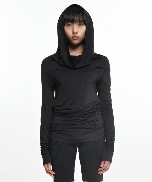MUSINSA | NACHE DRAPING LONG SLEEVE BLACK