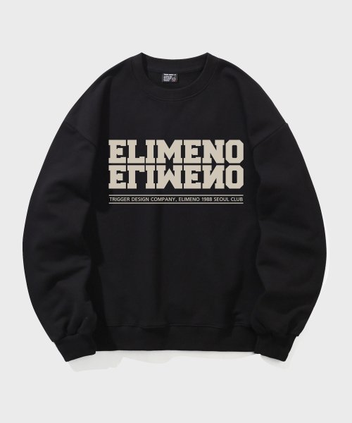 MUSINSA | ELIMENO EL Seoul Club Overfit Sweatshirt Black (Beige)
