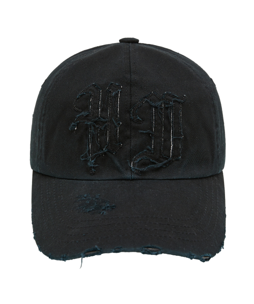 MUSINSA公式 | HOODHOOD HD applique damage ball cap black