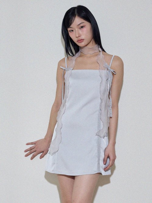 MUSINSA | ITOV SEOUL Satin lace ribbon mini dress GY