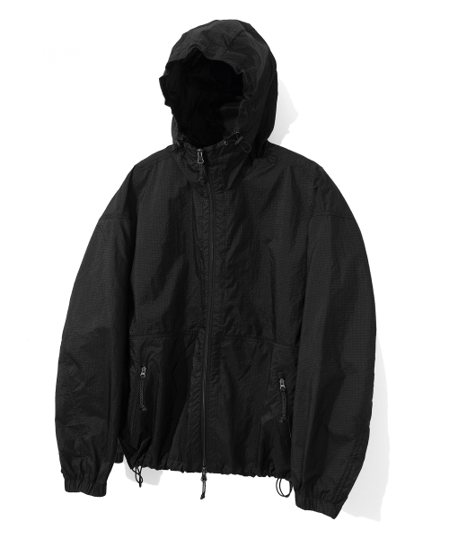 MUSINSA | COSTUME O'CLOCK Lightcell ripstop hooded jacket black ...