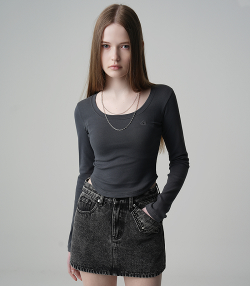 MUSINSA | AVANDRESS candy long sleeve T-shirt CHARCOAL