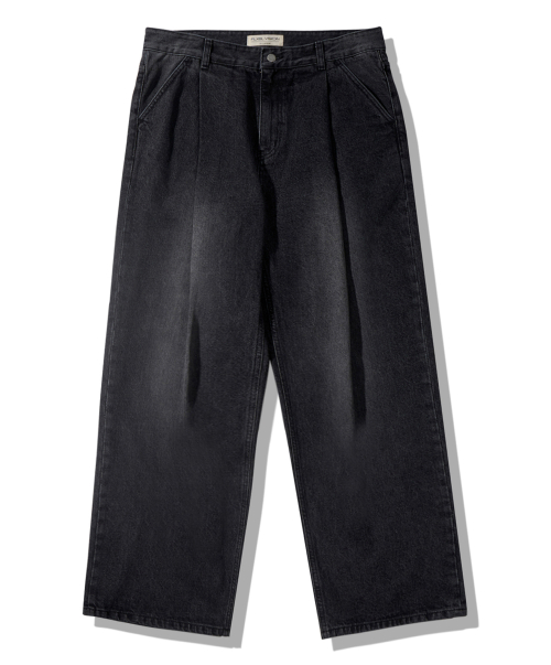 플렉서블(FLXBL) ONE TUCK DENIM PANTS BLACK - 사이즈 & 후기 | 무신사