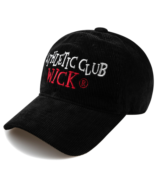 MUSINSA | WICK ATHLETIC CLUB CORDUROY BALL CAP-BLACK