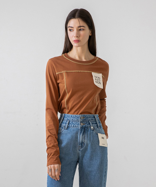 논앤논(NON AND NON) Basic Fit Coloring T-shirt_NSTS430 (Brown) - 사이즈 & 후기 ...