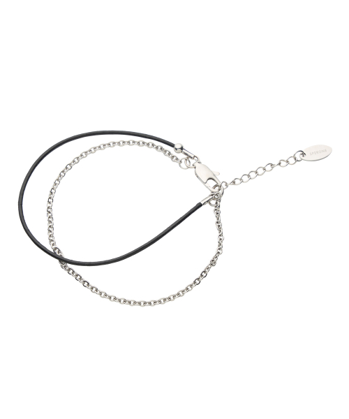 MUSINSA | SPERONE [Real Leather] Slim string leather bracelet