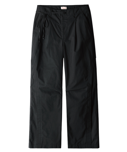 MUSINSA | ETCE CURVED SIDE STRAP PANTS (BLACK)