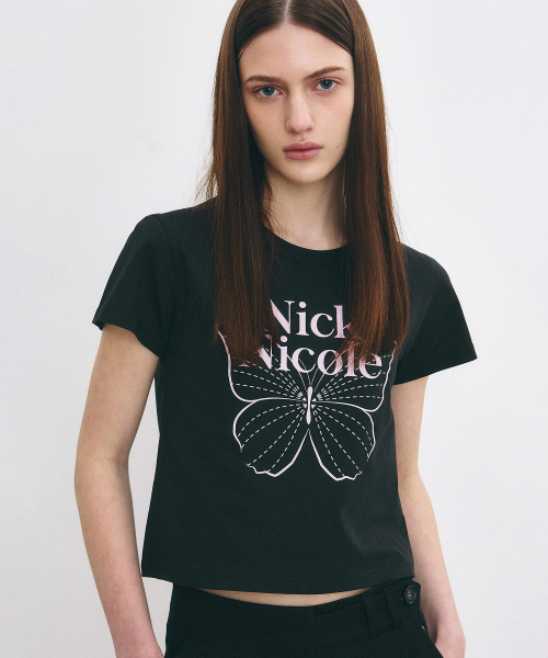 닉앤니콜(NICK&NICOLE) BUTTERFLY SIGNATURE CROP TOP_9 COLOR - 사이즈 & 후기 | 무신사