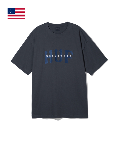MUSINSA | HUF WORLDWIDE ARCH LOGO TEE [CHARCOAL]