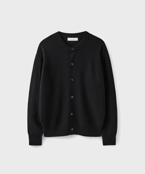 MUSINSA公式 | UNION BLUE SOLID CROP CARDIGAN [BLACK]