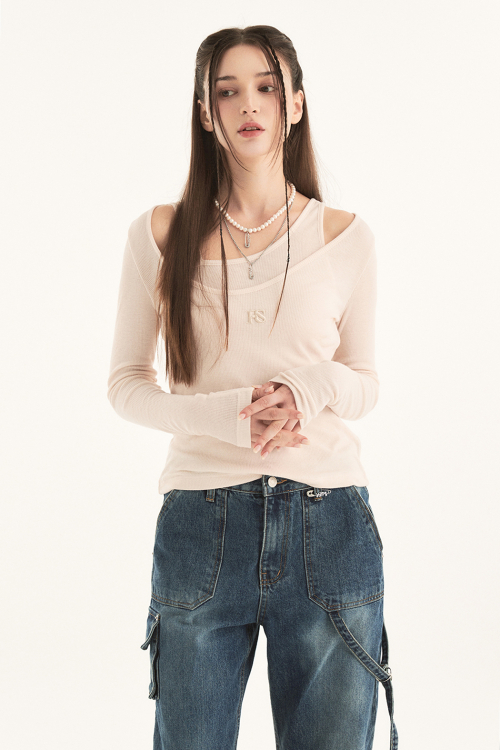 MUSINSA | HHIPS 2-way layered top_ivory