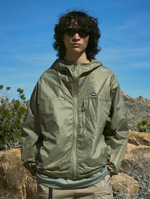 MUSINSA | FLUKE Packable Windbreaker Jacket Khaki FJK110