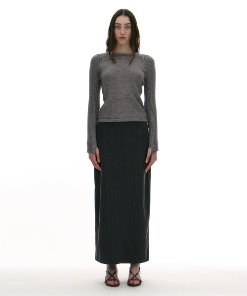 MUSINSA | PARTIMENTO WOMEN Cutout with Zipper Maxi Skirt_Chakol