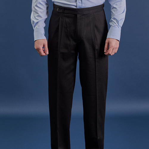 MUSINSA | ALLCLASSIC PT002 Tapered One Pleats Cotton Pants Black