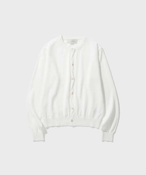 MUSINSA公式 | SHIRTER [WOMEN] TWIST BUTTON CARDIGAN (IVORY)