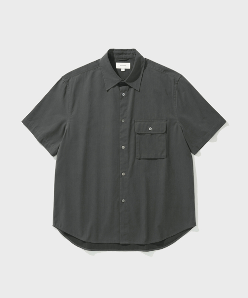 MUSINSA | SHIRTER BRUSHED COTTON HALF SHIRT (GREY)