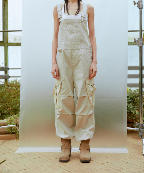 MUSINSA | 13MONTH cargo wide overall (beige)