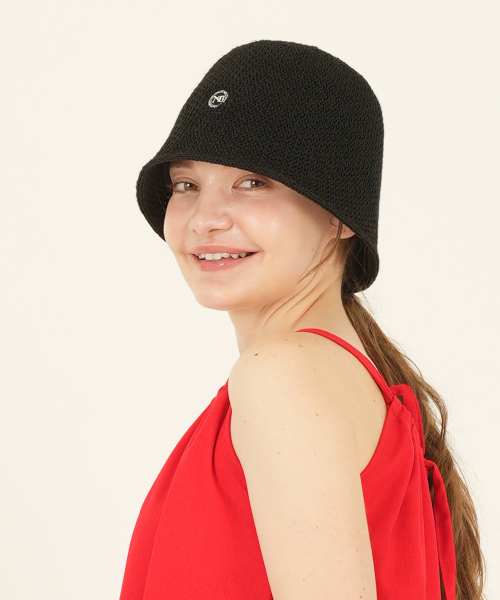 MUSINSA | ABON Beach Basic Bucket Hat Black