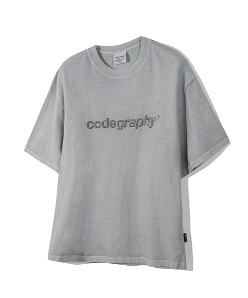MUSINSA | Codegraphy Pigment Cordography Logo Short-Sleeved T-shirt_Gray