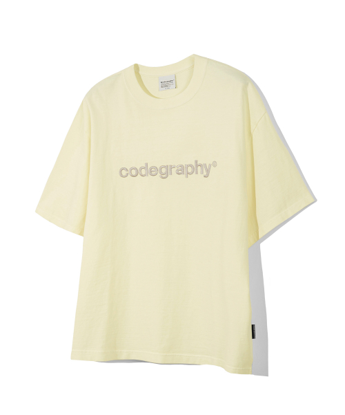 MUSINSA | Codegraphy Pigment Cordography Logo Short-Sleeved T-shirt_Cream