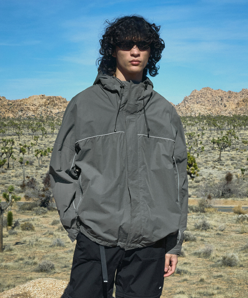 MUSINSA公式 | FLUKE Gofcore String Hood Zip-Up Jacket Dark Grey FJK118