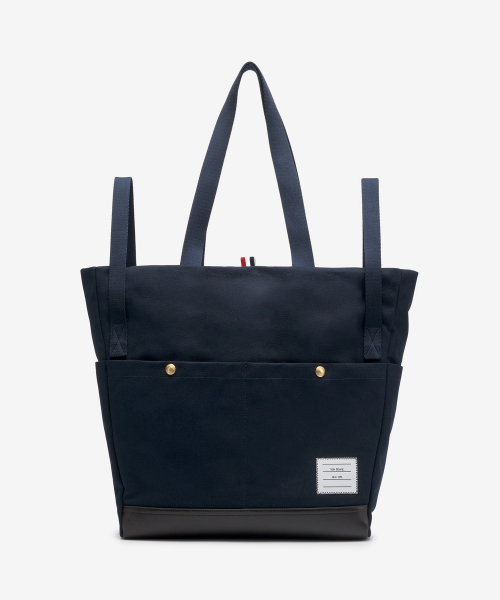 MUSINSA公式 | THOM BROWNE Cotton Canvas Snap Pocket Tote Bag - Navy ...