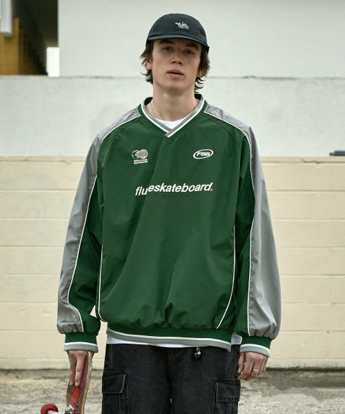 MUSINSA | FLUKE FSB V-Neck Uniform Warm-Up Jacket Green FJK120