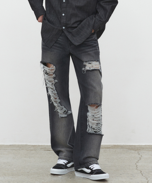 데케트(DECET) Destroy Jeans DCPT038BlackB - 사이즈 & 후기 | 무신사