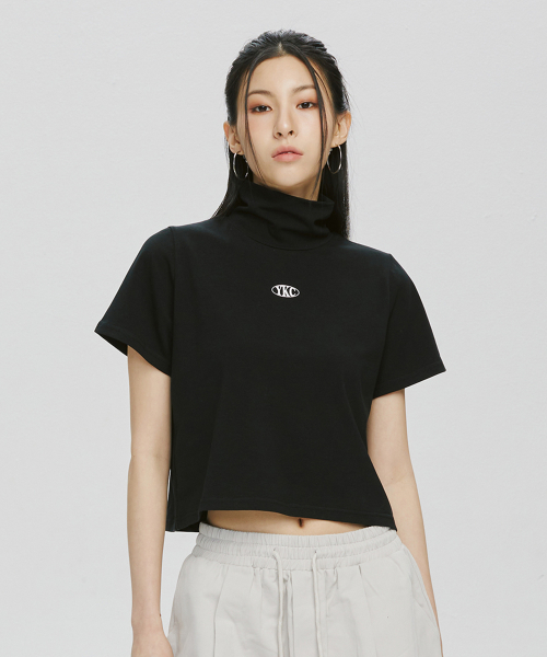 MUSINSA | YOUTHKREW YK Oval Half Neck Top-Black