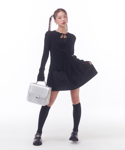 MUSINSA | ANOETIC RIBBON STRING KNIT CARDIGAN_2COLOR