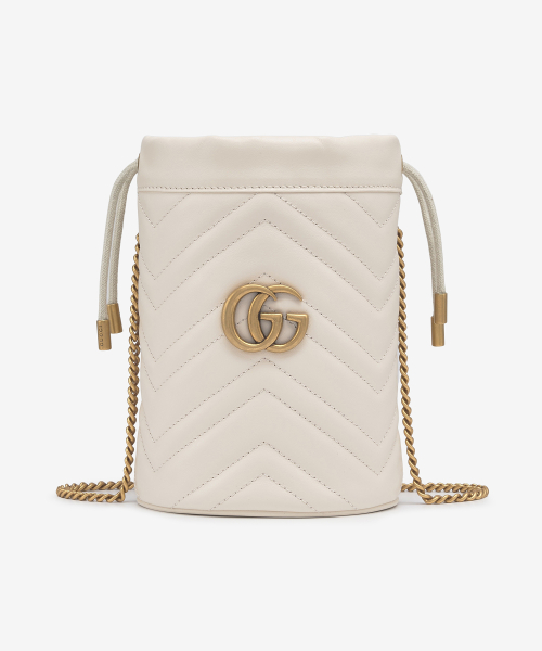 MUSINSA | GUCCI Mini GG Marmont Bucket Bag - White / 575163DTDRT9022