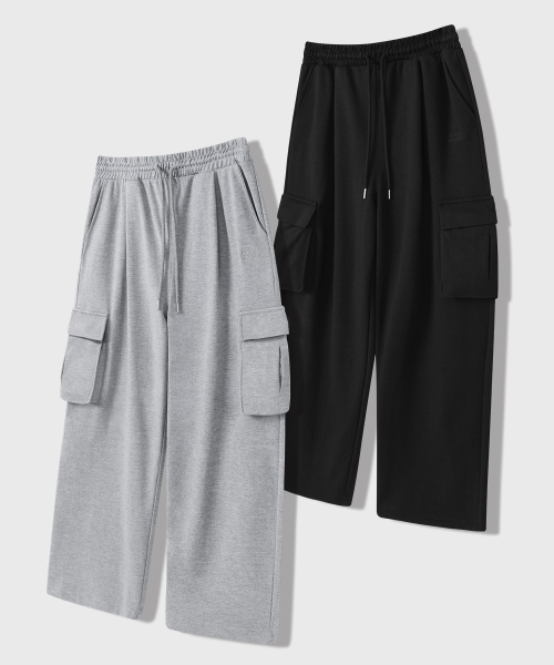리메인세컨드(LEMAIN SECOND) [2PACK] 원턱 와이드 카고 스웨트 팬츠_3COLOR - 사이즈 & 후기 | 무신사