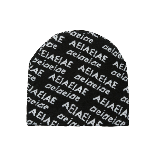 MUSINSA | AEIAEIAE Typo Beanie [Black]