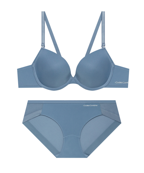 MUSINSA | CODESCOMBINE INNERWEAR Essential Aerocool Bra panty set_ash blue
