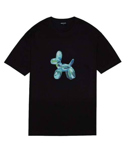MUSINSA | BORN SLIPPY Sky Blue Balloon Dog T-shirt (Black)